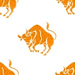 Orange Taurus Astrology On White Background Image, Wallpaper or Texture ...