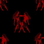 Red Gemini Astrology On Black Background Image, Wallpaper or Texture ...